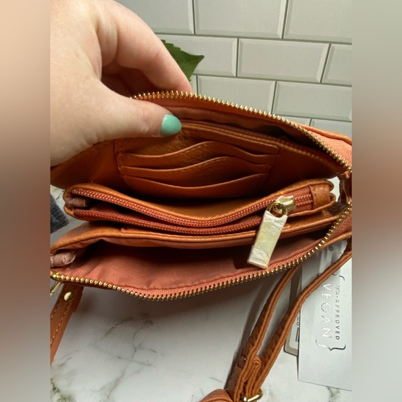 Calin Collection | Bags | Calin Collection Woven Burnt Orange Vegan ...